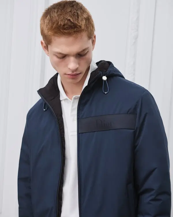 Dior Hooded Jacket - Blue Technical Fabric | Editorialist